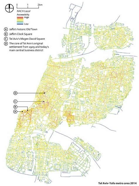 Normalised Angular Choice Nach Analysis Of Tel Aviv Yafo Metro Area