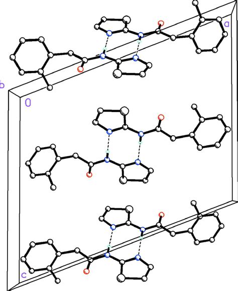 Molecular Packing For I Viewed Along The B Axis Dashed Lines