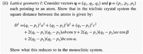Solved Lattice Geometry I Consider Vectors Q Q 1 Q 2