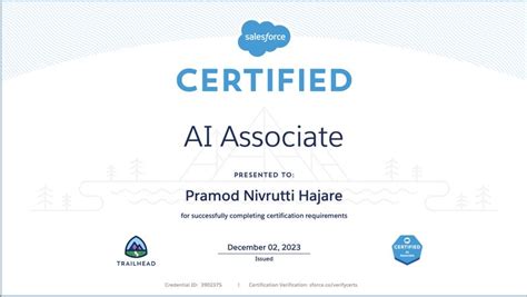 Pramod Hajare On Linkedin Salesforcecertified Ohana Aiassociate Trailhead