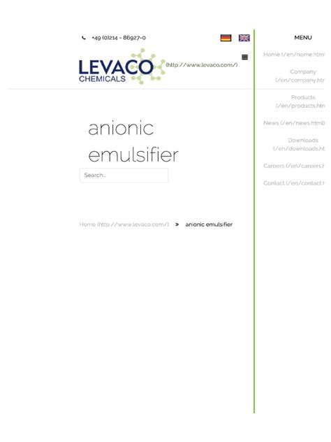 Anionic Emulsifier Levaco Pdf