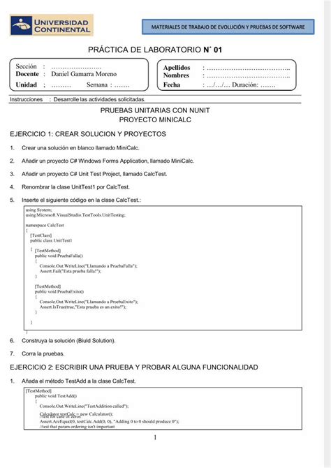 PDF Pruebas Unitarias Minicalc DOKUMEN TIPS