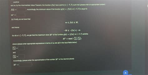 Solved Min Max Values Of Differentiable Functions