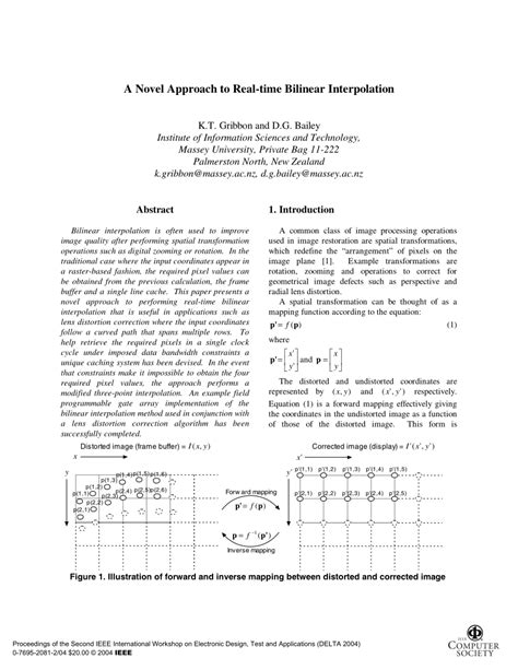 Pdf A Novel Approach To Real Time Bilinear Interpolation