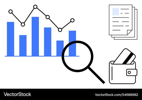 Analyzing Financial Data Through Charts Reports Vector Image