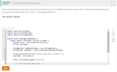 solved 5 3 3 output using string stream write code java