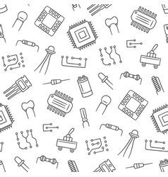 Circuit Board Seamless Pattern Background Vector Image