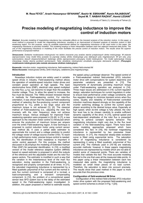 Pdf Precise Modeling Of Magnetizing Inductance To Improve The Control