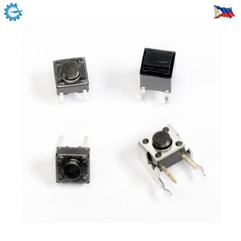 5pcs Push Button Tact Switch Momentary ON SPST Through Hole 6x6mm Col Shopee Philippines