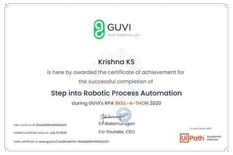 krishna k s on linkedin rpa guvi uipath