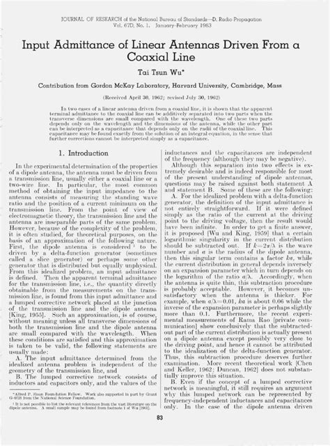 pdf input admittance of linear antennas driven from a coaxial line