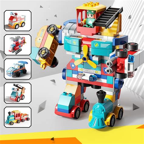 Đồ Chơi Lắp Ráp Duplo Robot Biến Hình Chính Hãng Feelo Fl1684Đồ Chơi Lắp Ráp Duplo Robot