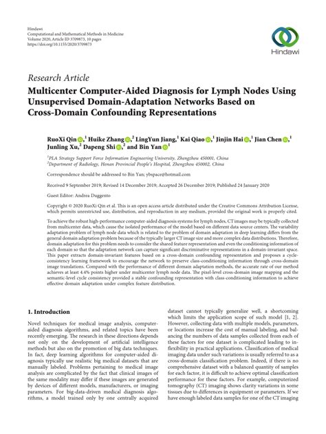 Pdf Multicenter Computer Aided Diagnosis For Lymph Nodes Using Unsupervised Domain Adaptation