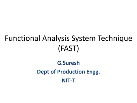 Functional Analysis System Technique Fast Pptx
