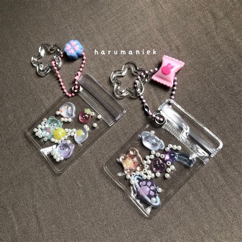 Jual Harumaniek Gantungan Kunci Tas Pouch Sachet Sticker Lucu Clear Gantungan Rantai Biji