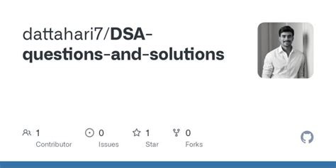 create a github repository for dsa questions and solutions dattahari