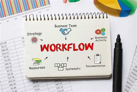 Premium Photo Notebook With Toolls And Notes About Workflow