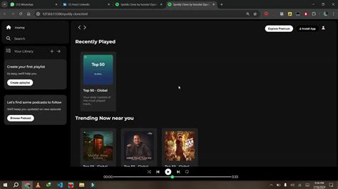 Hunzila Nisar On Linkedin Webdevelopment Html Css Spotifyclone