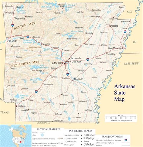 Printable Arkansas State Map