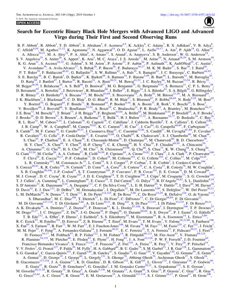 Pdf Search For Eccentric Binary Black Hole Mergers With Advanced Ligo And Advanced Virgo