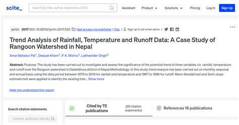 Trend Analysis Of Rainfall Temperature And Runoff Data A Case Study