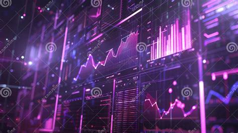 Futuristic Financial Data Visualization With Generative Ai Stock Image Image Of Trends Graphs