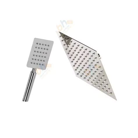 خرید و قیمت سردوش و گوشی حمام استیل فلت مربع از غرفه فروشگاه بهداشتی