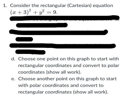 Solved 1 Consider The Rectangular Cartesian Equation