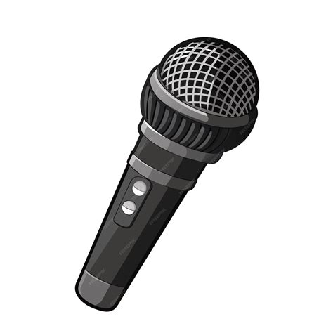 Premium Vector Metal Karaoke Microphone Cartoon Style On White Background
