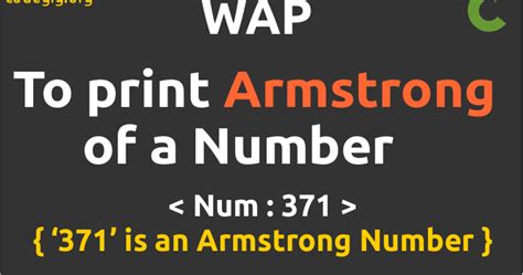 26 Wap To Determine Armstrong Of A Number In C Codegig For Coding