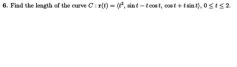 Solved Find The Length Of The Curve Chegg Com