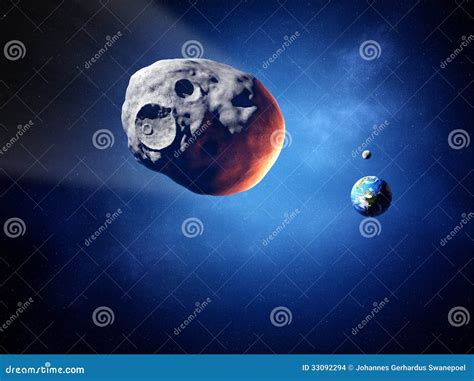 Asteroid On Collision Course With Earth Elements Of This Image Stock
