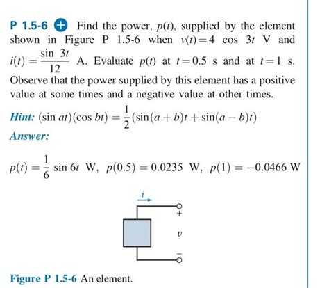 solved p 1 5 6 find the power p t supplied by the