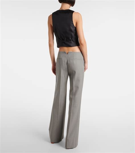 Wool Flared Pants In Grey Chloe Mytheresa