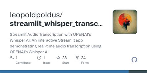 Github Leopoldpoldusstreamlitwhispertranscription Streamlit Audio