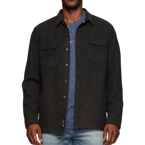 Flag And Anthem Irwin Stretch Flannel Shirt Jacket Charcoal Off Main Apparel
