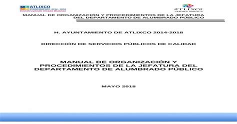 MANUAL DE ORGANIZACIÓN Y PROCEDIMIENTOS DE LA …transparencia.atlixco ...