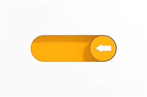 premium photo yellow toggle switch slider with arrow left direction