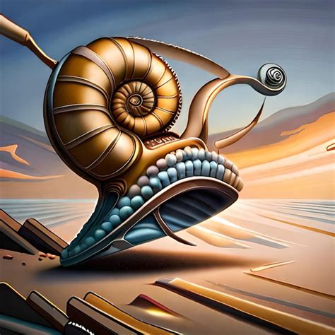 Una Pintura De Un Caracol Con Un Diseño De Caracol Foto Premium