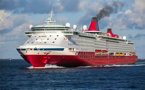 Premium Photo Red Cruise Liner Large Passenger Ferry Underway