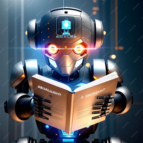 Premium Photo A Robot Reads A Book Human Qualities In An Artificial Intelligence Ai Generated