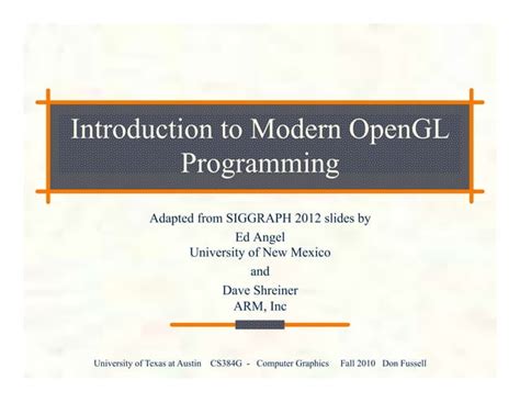 Lectureall Opengl Complete Guide Tutorialpdf 3 D Graphics Computer