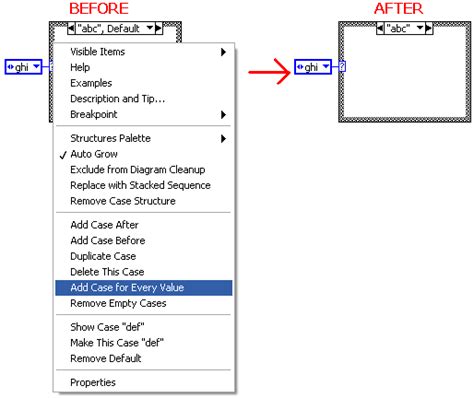 On Case Structure Add Case For Every Value Menu Option Should