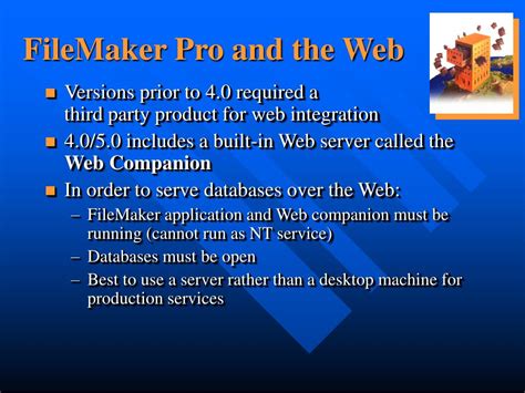 Ppt Integrating Databases With The Web Using Filemaker Pro 50