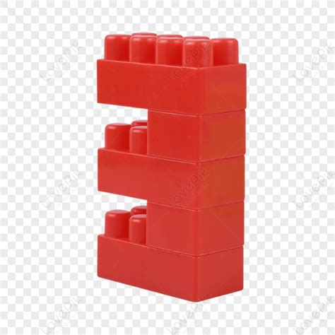 Red Building Blocks Creative Props Teaching Number 3 Symmetry Material Property Png Picture And