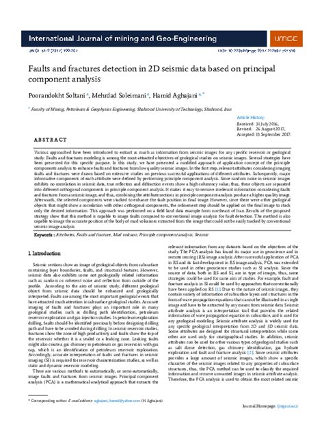 Pdf Faults And Fractures Detection In 2d Seismic Data Based On