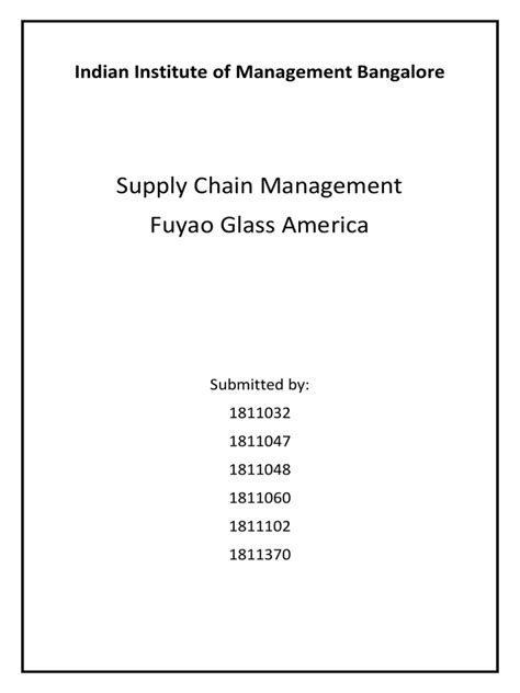 Fuyao Group 10 | PDF | Inventory | Cost