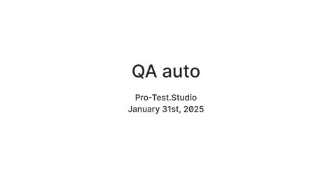 qa auto — teletype