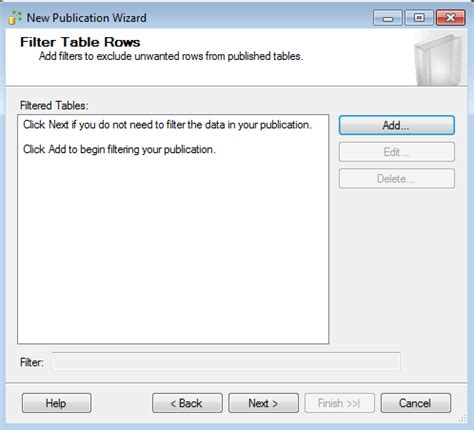SQL Server Transactional Replication Static Row And Column Filters