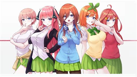 Nakano Miku Nakano Nino Nakano Yotsuba Nakano Itsuki And Nakano Ichika Go Toubun No